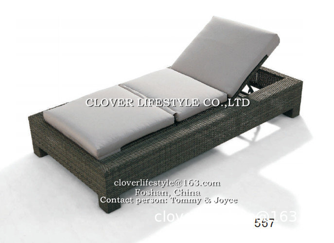 CK0567L Flat wicker single SUN BED for Hotel, Garden and Beach by Clover Lifestyle Outdoor Furniture China