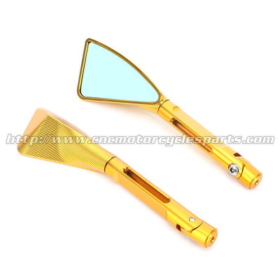 Wide Angle Billet Motorcycle Rear View Mirrors With Aluminum Alloy T6 And Blue Glass