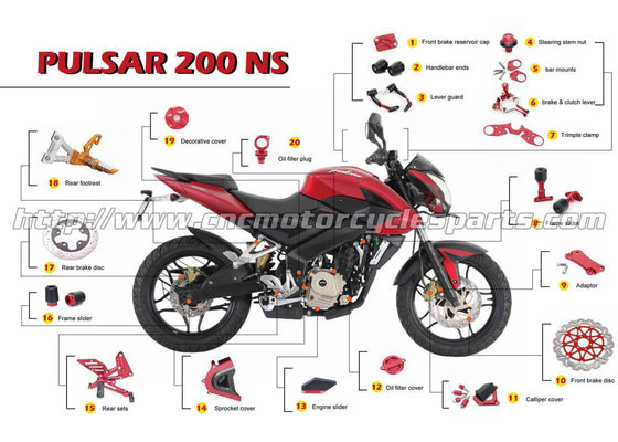 OEM Motorcycle Performance Parts With Alloy Aluminum / Stainless Steel / Plastic Material