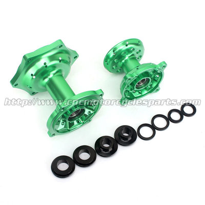 Aluminum Alloy Dirt Bike Parts Motorcycle Hub Set Kawasaki KX125 KX250 Green