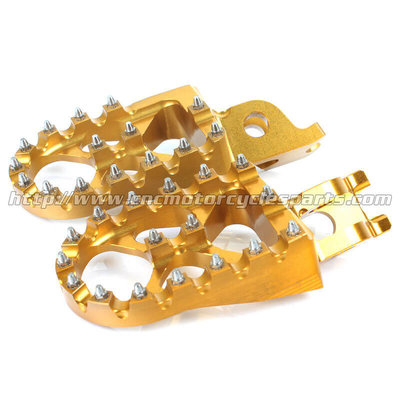 KX250F KX450F Dirt Bike Wide Foot Pegs , Aluminum Alloy 7075 Motocross Footpegs