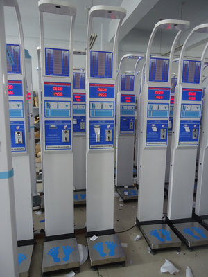 Measurement instrument body height and weight fat scale with coin and coin height and weight machine