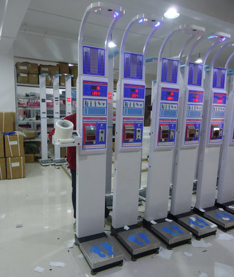 DHM-15 Coin-operated Ultrasonic Height and weight body fat healthy balance machine weight and height measuring machine