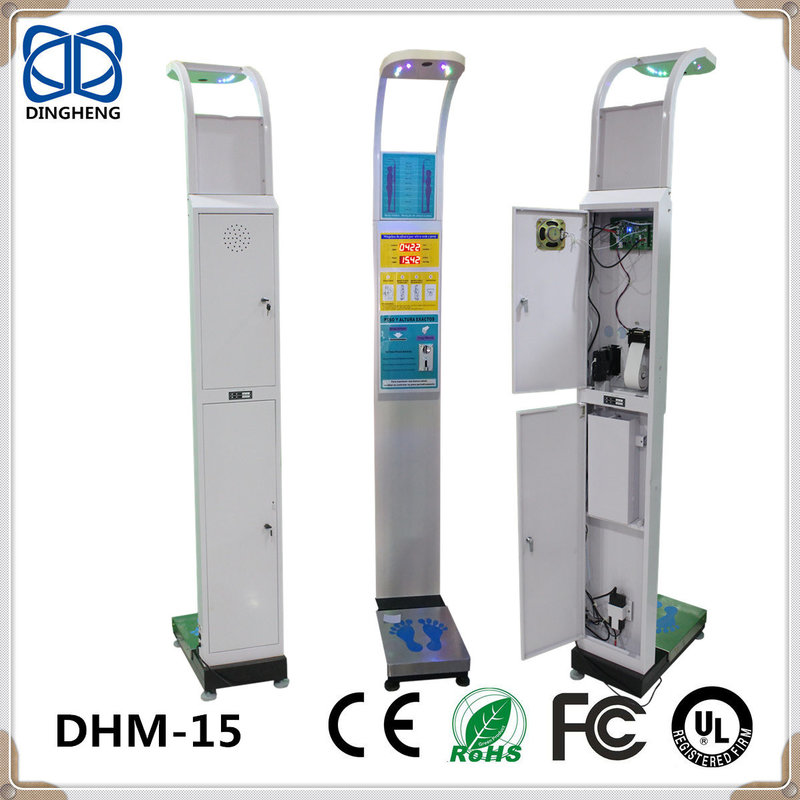 Ultrasonic Weight and height scale with coin operated printer and Franch languange height scale with weight measure