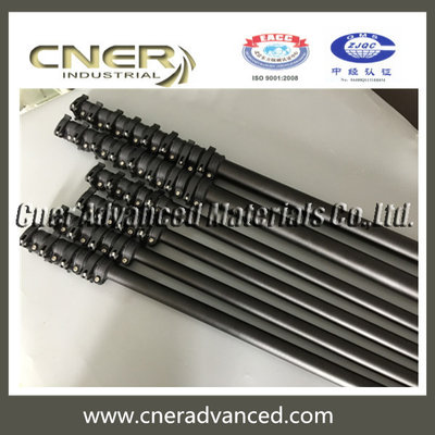 High stiffness 35 feet carbon fibre telescoping tube for water fed pole with clamp, high reach telescopic pole