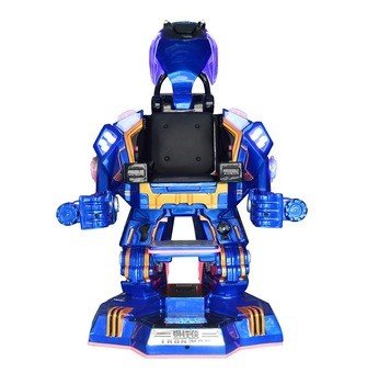 New products blue robot toys shopping mall walking crazy robot rides fiberglass iron man robot toys for sale
