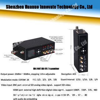 H.264 COFDM HD-SDI wireless video portable transmitter
