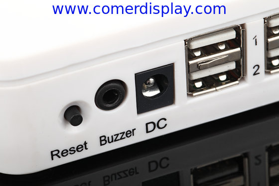 COMER Hot sale eas system ABS material 6 ports security smart phone safer shelf with charging cable