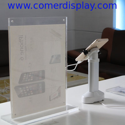 COMER Retail security display cell phone holder with alarm and charging function