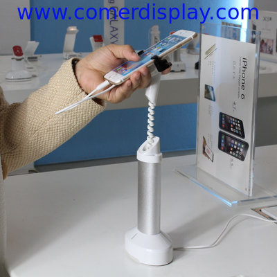 COMER Retail security display cell phone holder with alarm and charging function