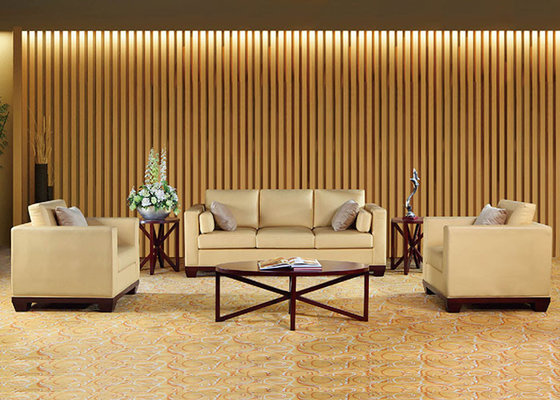 Hotel Public Area Fashionable Sofa in Beige Color Fabric with 2 seaters