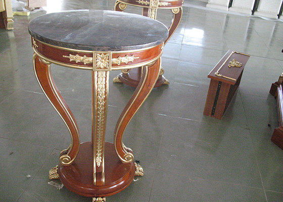 Hotel Lobby Modern Wood Coffee Table , Art Work End Round Dark Cherry Wood Coffee Table
