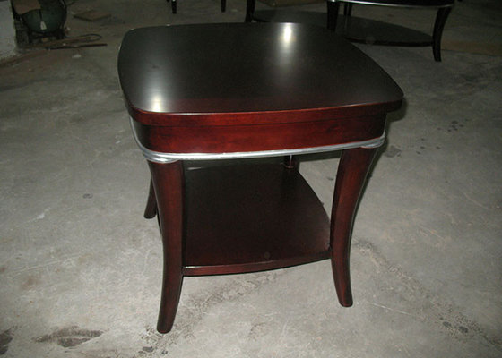 Warm Rosewood Finished Elegant Leg Modern Wood Coffee Table For Meeting Center