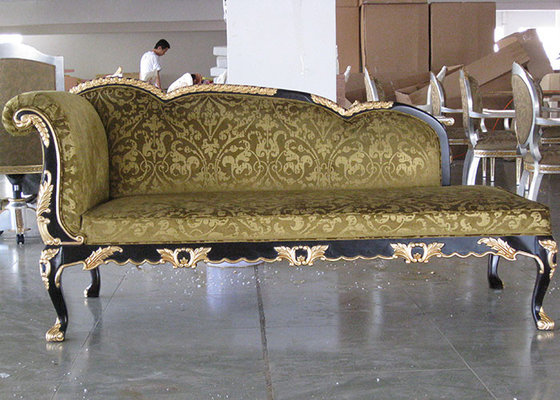 Luxury European style Custom Wooden Lounge Chair Chaise Lounge Cushios For Hotel