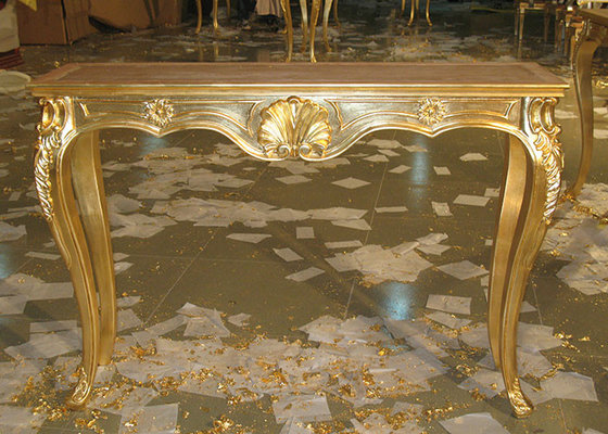 Luxurious Hand Craft In Gold Leaf Finish Wooden Consoles For Living Room