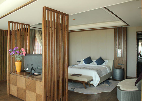 Natural Island Resort Luxury Hotel Bedroom Furniture With Tan Ash Colour