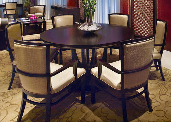 120 * 120 Modern Round Tables , Wooden Mahogany Dining Room Table And Chairs