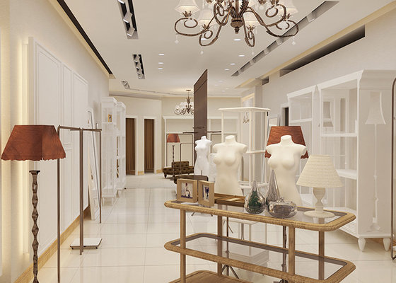 White Retail Clothing Store Furniture , Display Furniture For Retail Stores