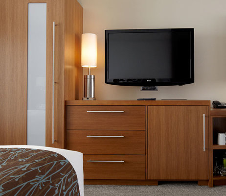 Modern Hotel Guestroom Furniture Set / HPL Laminate Motel Hotel Furniture
