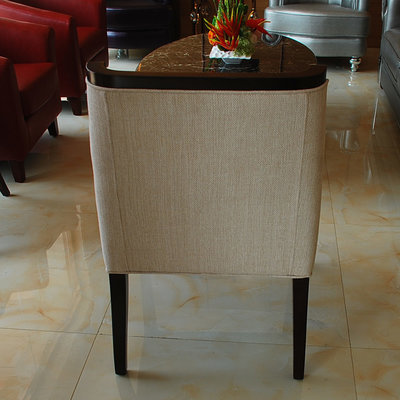Wood Frame Fabric Accent Chair for Contemporary Luxury Dining Room Furniture