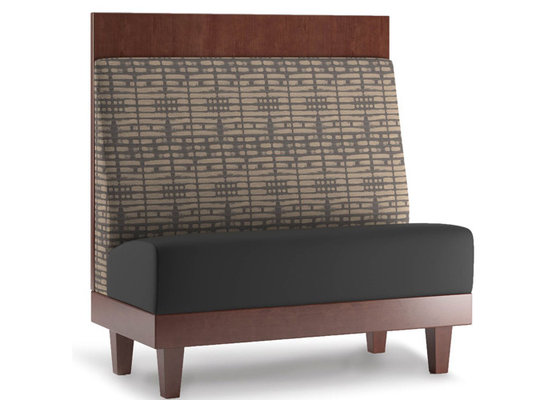 Decorative High Back Fabric Upholstered Restaurant Booth Sofa With Solid Wood Frame