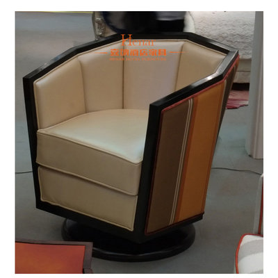 Black Lounge Sofa / Wooden Lounge Chair For Hotel Lobby 2 Years Gurantee