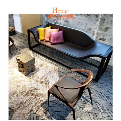 Vintage Living Room Hotel Lobby Sofa / Wooden Chair Furniture