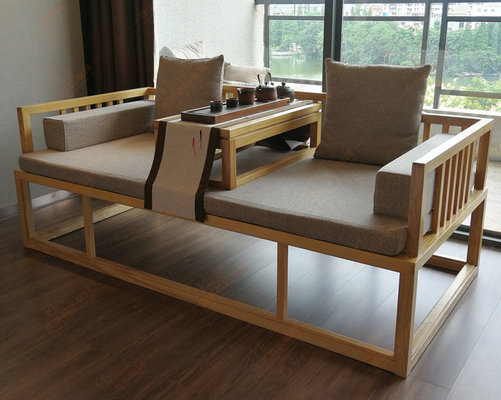 Star Resort Wooden Commercial Hotel Bedroom Furniture / Round Coffee Table