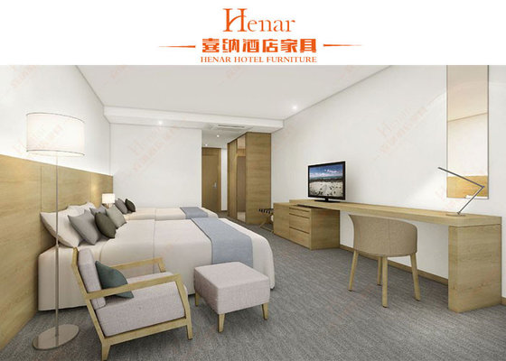 Light Color Simple Style Hotel Bedroom Furniture 1.2m Twin Bed Room