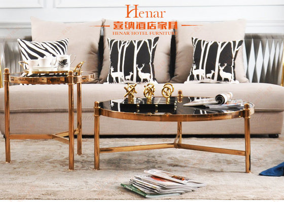 Black Top Modern Round Small End Accent Side Coffee Table For Living Room