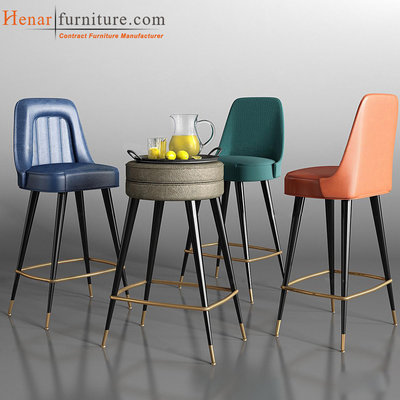 PU Leather Upholstered Bar Stools , Modern Bar Chairs For Game Club
