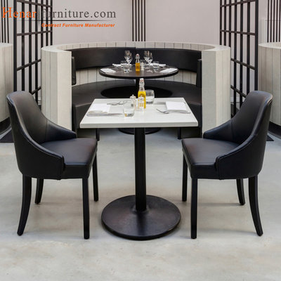 Restaurant Dining Room Furniture Sets With Wood Frame Leather Seat Upholstery
