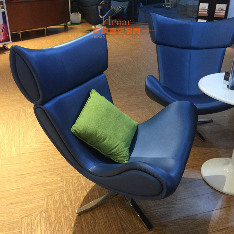 Luxury Blue Living Room Sofa Sets for Hotel Lobby / Coffee Shop