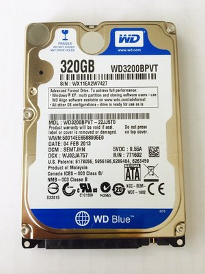 WD3200BPVT Internal Notebook 2.5 inch SATA hard drive 5400 rpm