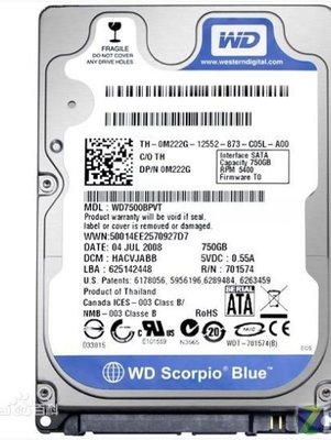 Internal WD Blue 2.5 inch Hard Drive 