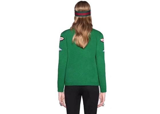 Jacquard Fish Design Long Knitted Sweater , Cute Sweaters For Women Thin Wool