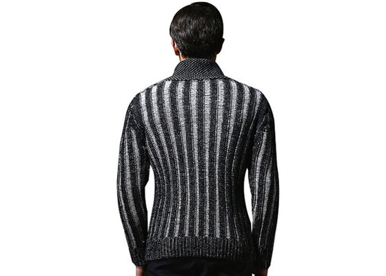 Modern Winter Long Sleeve Sweater , Men's 7 Gauge Zip Cable Knitwear Sweater