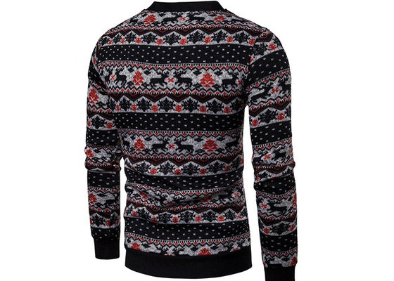 Cotton Acrylic Allover Print Ugly Christmas Sweater V Neck Button Cardigan Christmas Jumpers