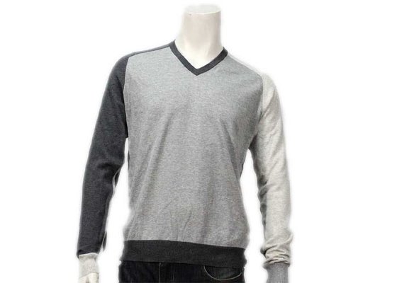Mens Thin And Light V Neck Knitted Splicing Jumper For Spring And Autumn