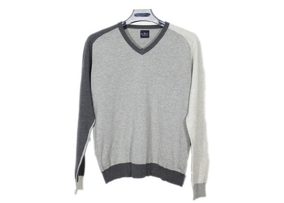 Mens Thin And Light V Neck Knitted Splicing Jumper For Spring And Autumn