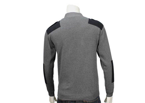 Oversized Patterned Jumpers Men ' S V Neck Sweater In Military Style With Shoulder Patch