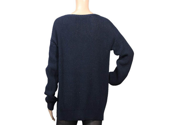 Navy Oversized Full Needle Cable Knit Sweater Womens Soft And Brethable For Winter