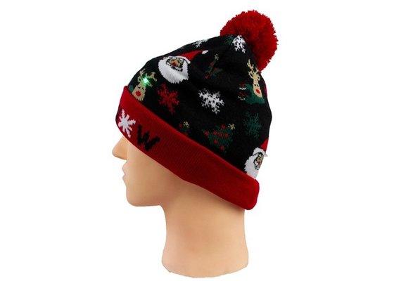 Winter Acrylic And Wool Warm Christmas Beanie Hat Custom Design For Promotion