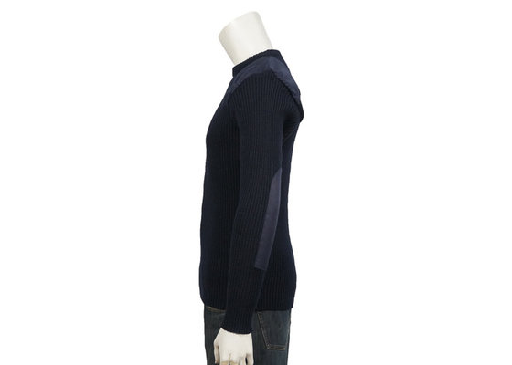Knitted Navy Blue Military Sweater Heavy Duty O Collar Thick 9 GG Police Jersey