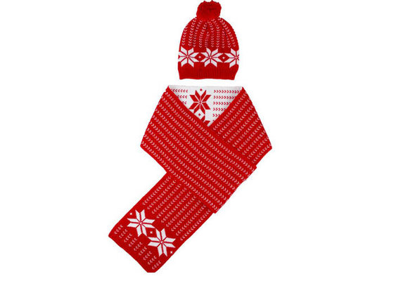 Zuivere Acryl 12 Toebehoren Rode Kerstmis Beanie van de Maat Warme Winter en Sjaalreeks