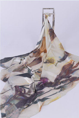 Unique Multi - Colour Comfortable Silk Foulard Long Neck Scarves