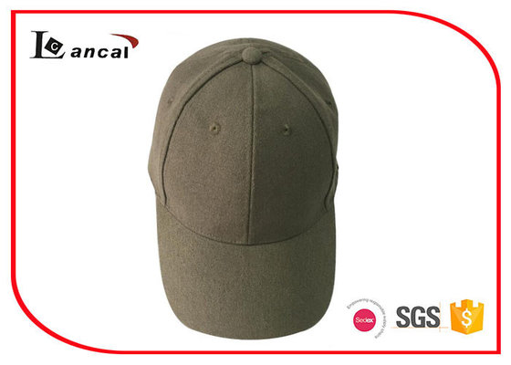 Textured Khaki Adjustable Baseball Caps Women , 60cm Team Baseball Hats