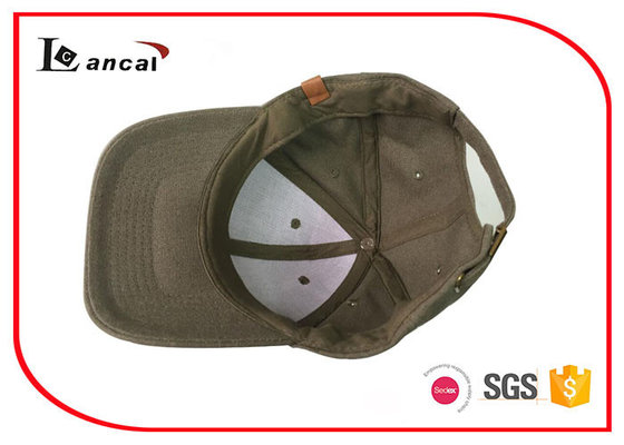 Textured Khaki Adjustable Baseball Caps Women , 60cm Team Baseball Hats