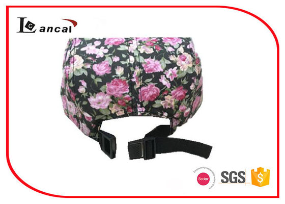 5 Panel Pink Baseball Caps For Ladies / Plastic Buckle College Baseball Hats