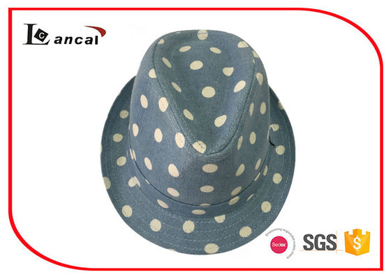 Dot Printing Womens Trilby Hats , Female Custom Green Trilby Fedora Hat